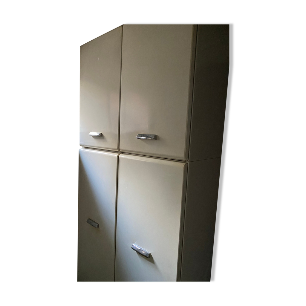Armoire de cuisine métallique blanche | Selency