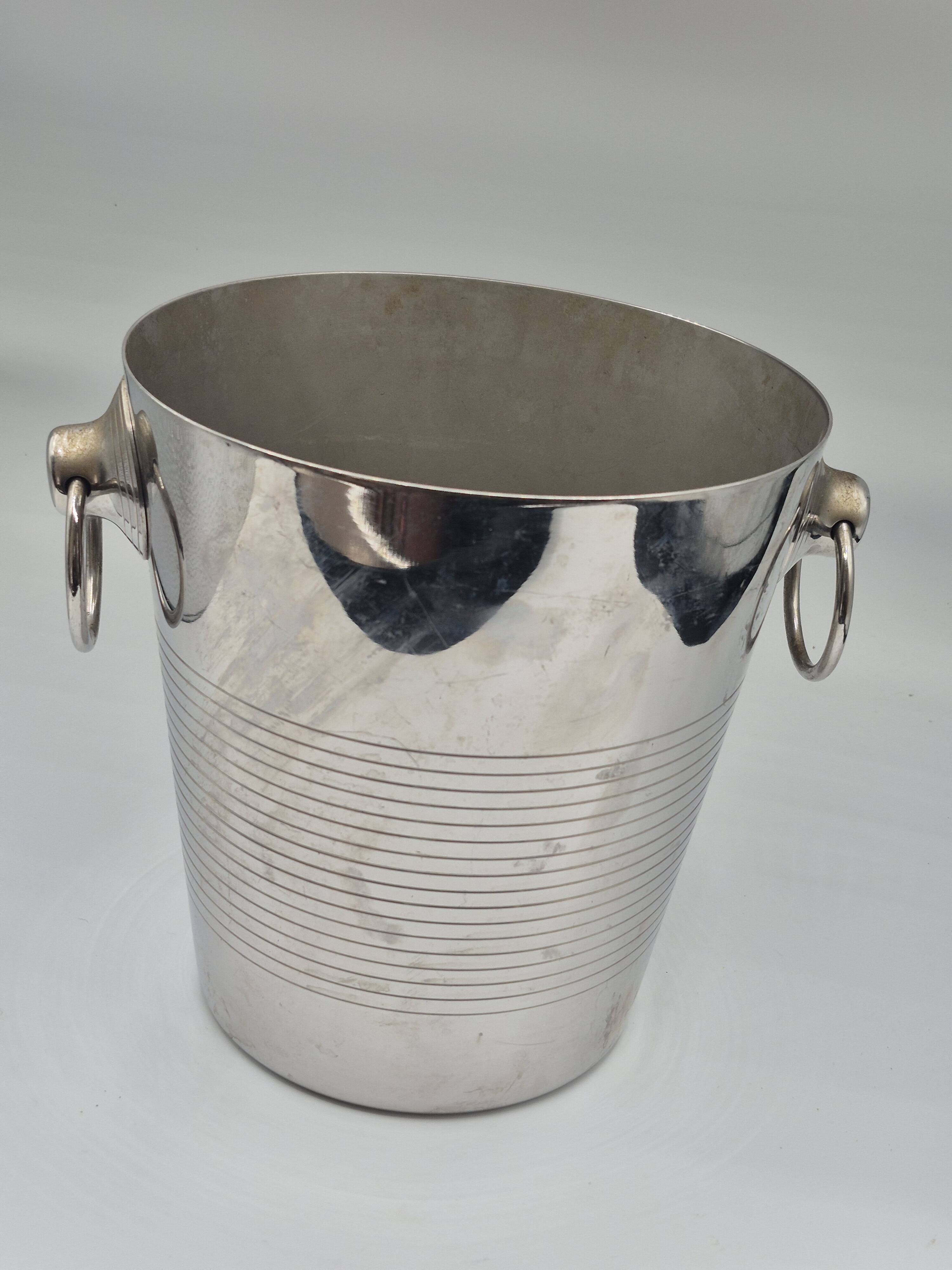 Seau à champagne vintage Létang Rémy en inox 18/10, France | Selency