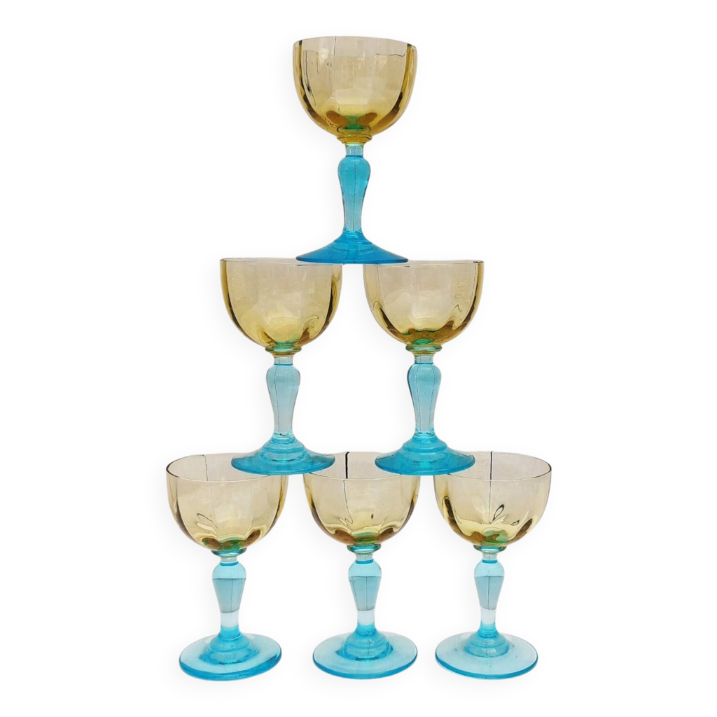Six Vintage George Sand Port Glasses