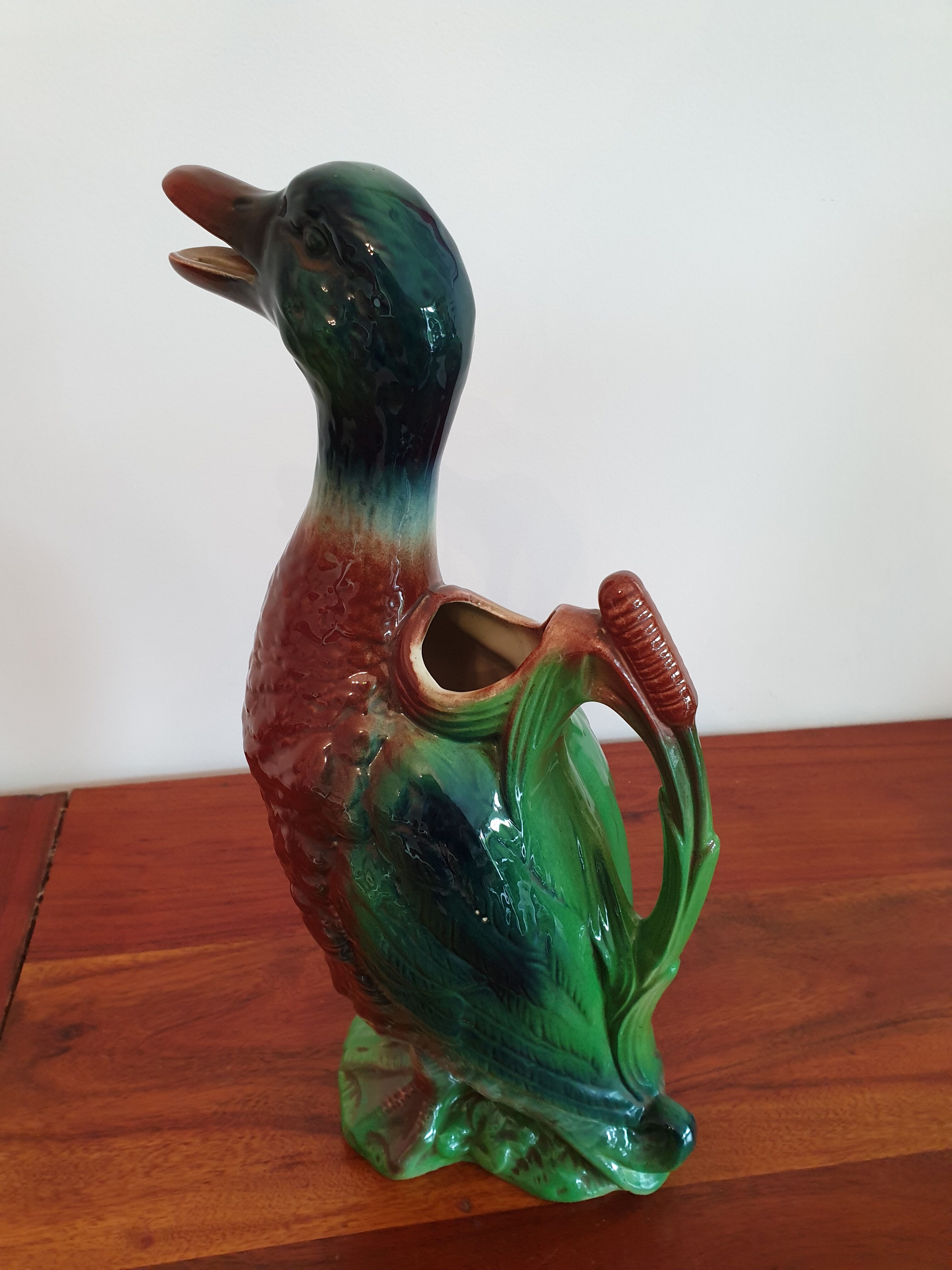 Pichet ou vase Saint-Clement canard col vert | Selency
