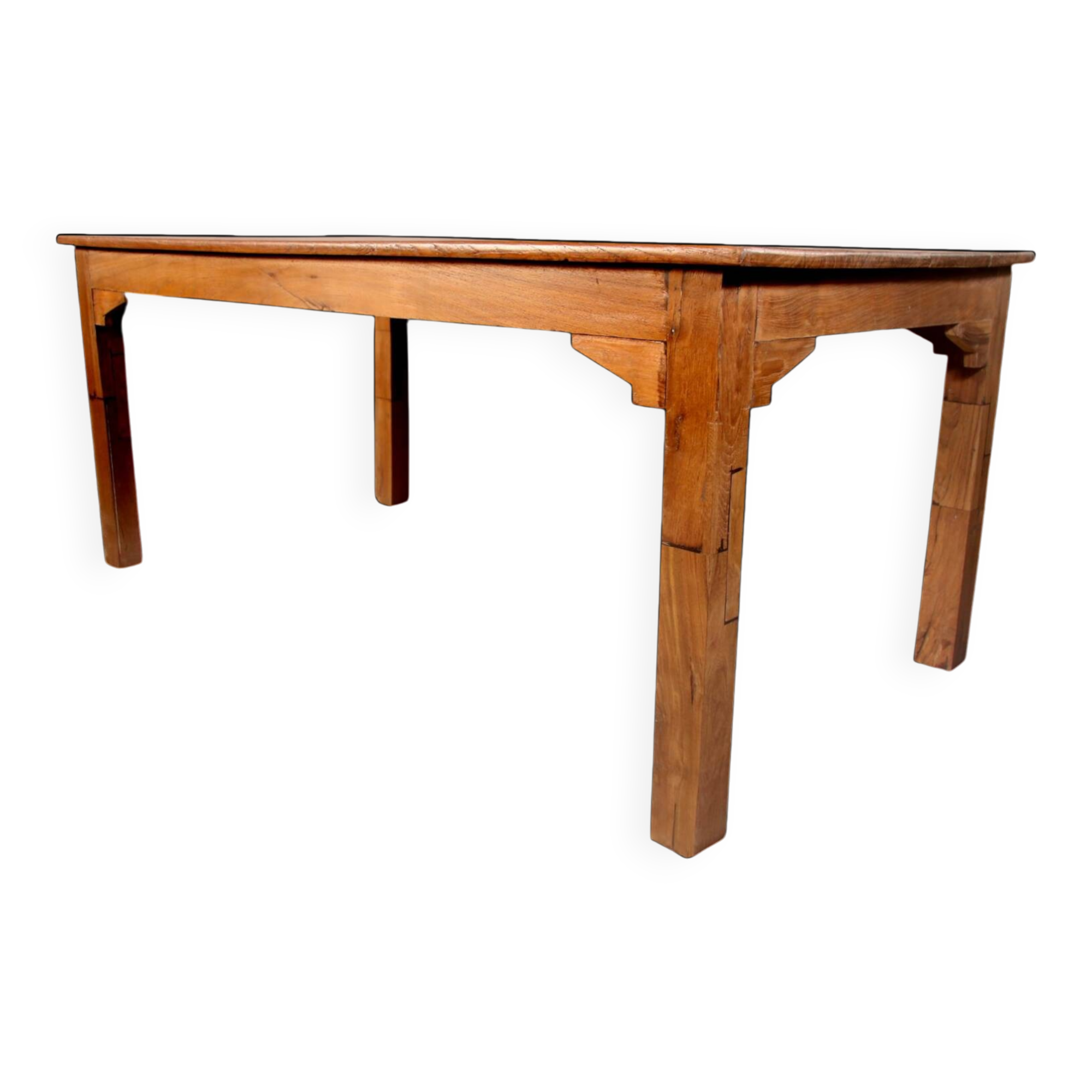 Table de ferme, d'atelier ancienne en teck birman | Selency