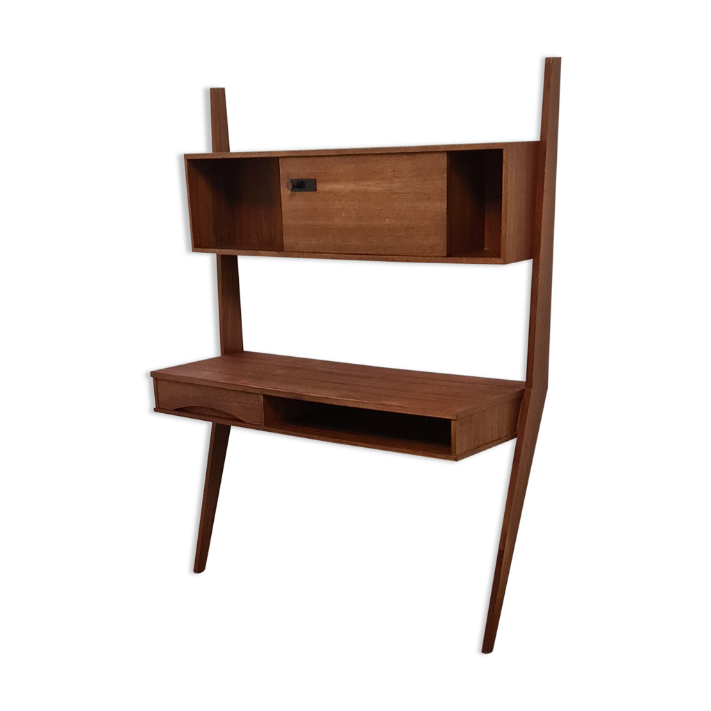 Table à deux pieds en teck vintage | Selency