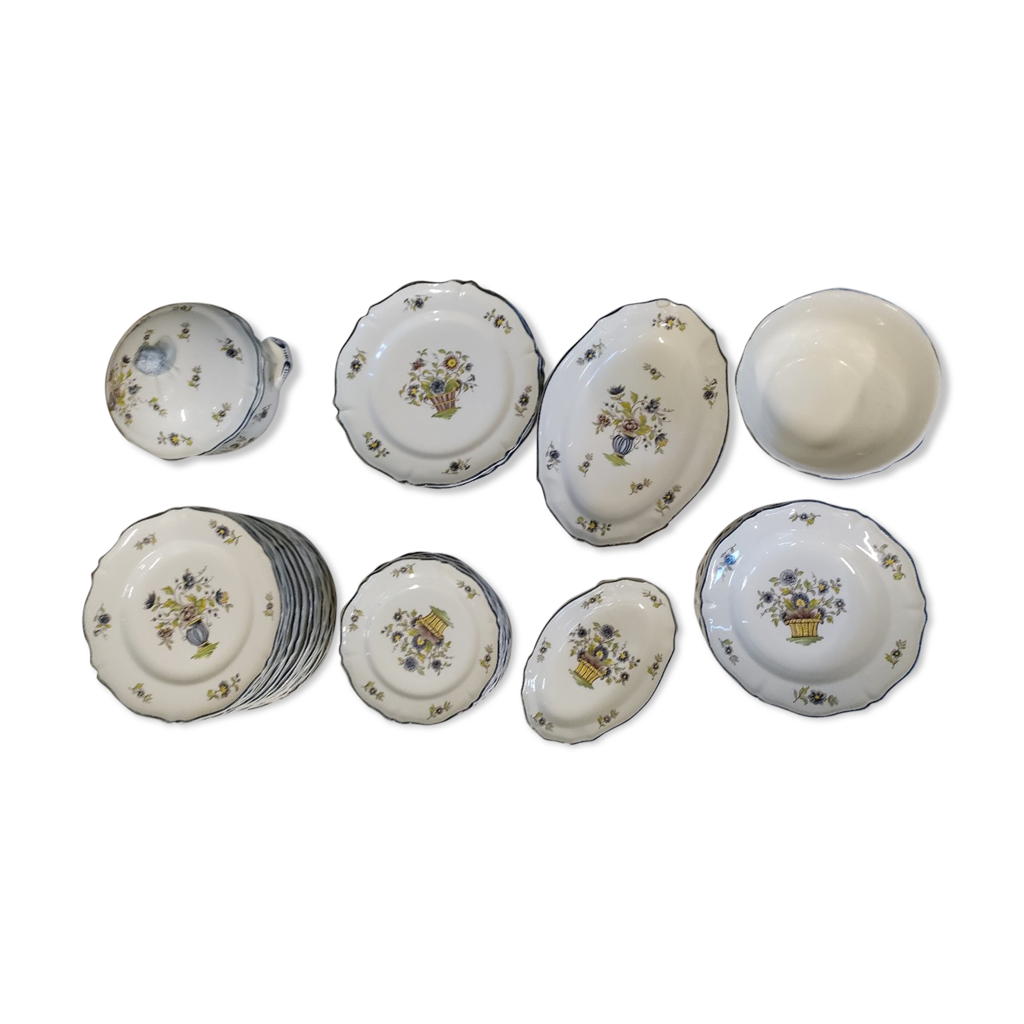 Service de table faïence St Amand modèle vieux Delft | Selency