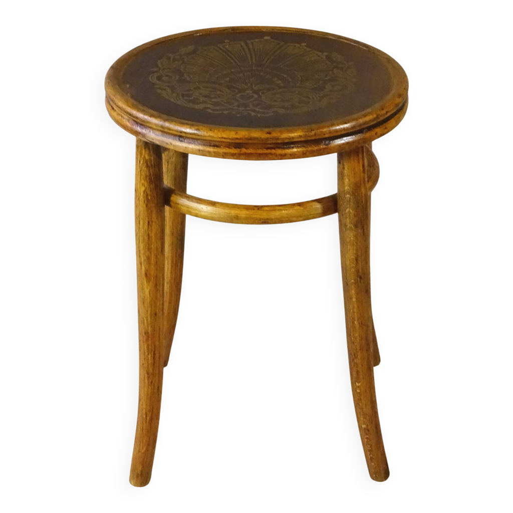 Tabouret bas en bois-courbé de style Thonet, vers 1920 "assise à ...