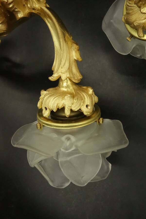 Paire de grandes appliques style Rocaille / Rococo fin XIXe | Selency