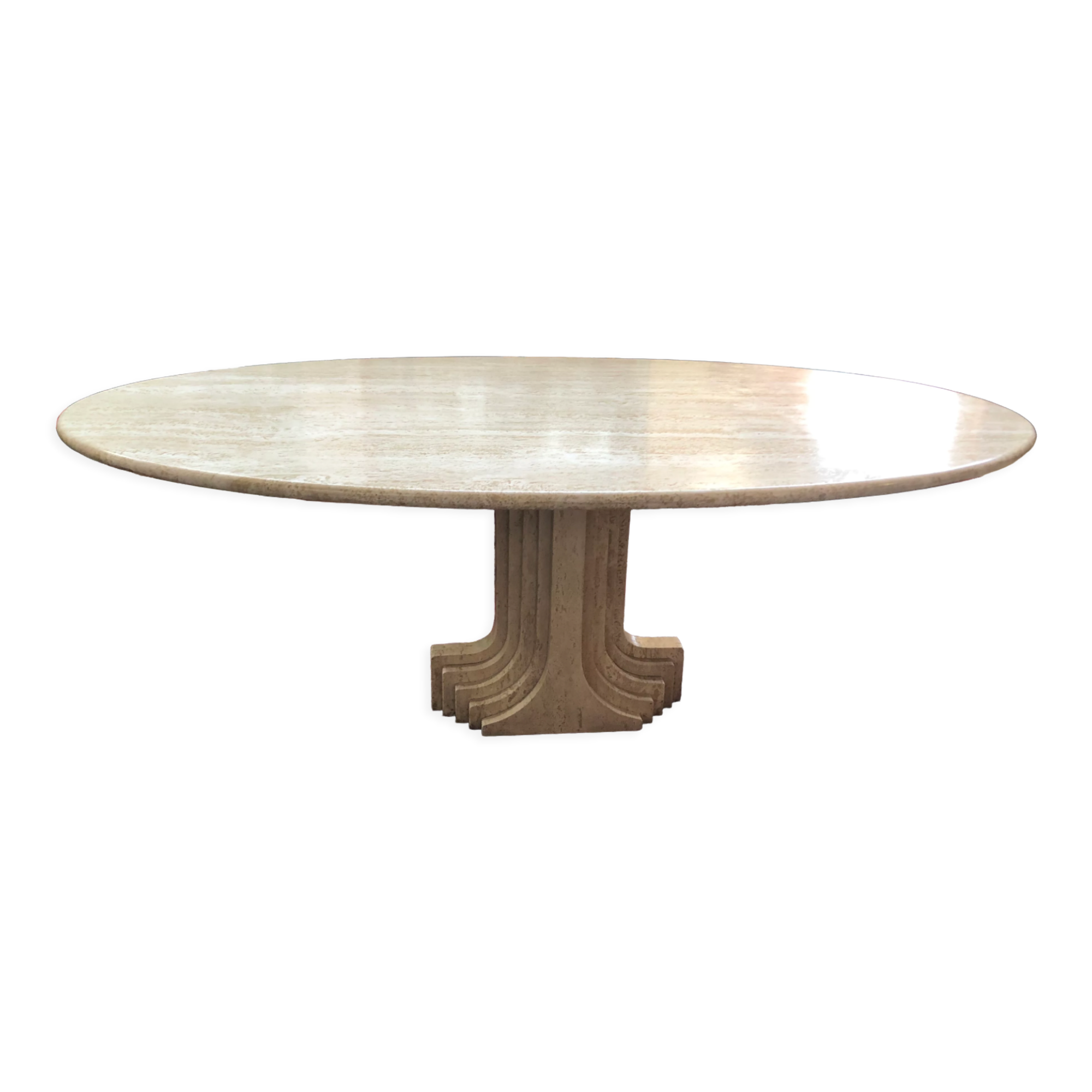 Table ovale travertin 1970 | Selency