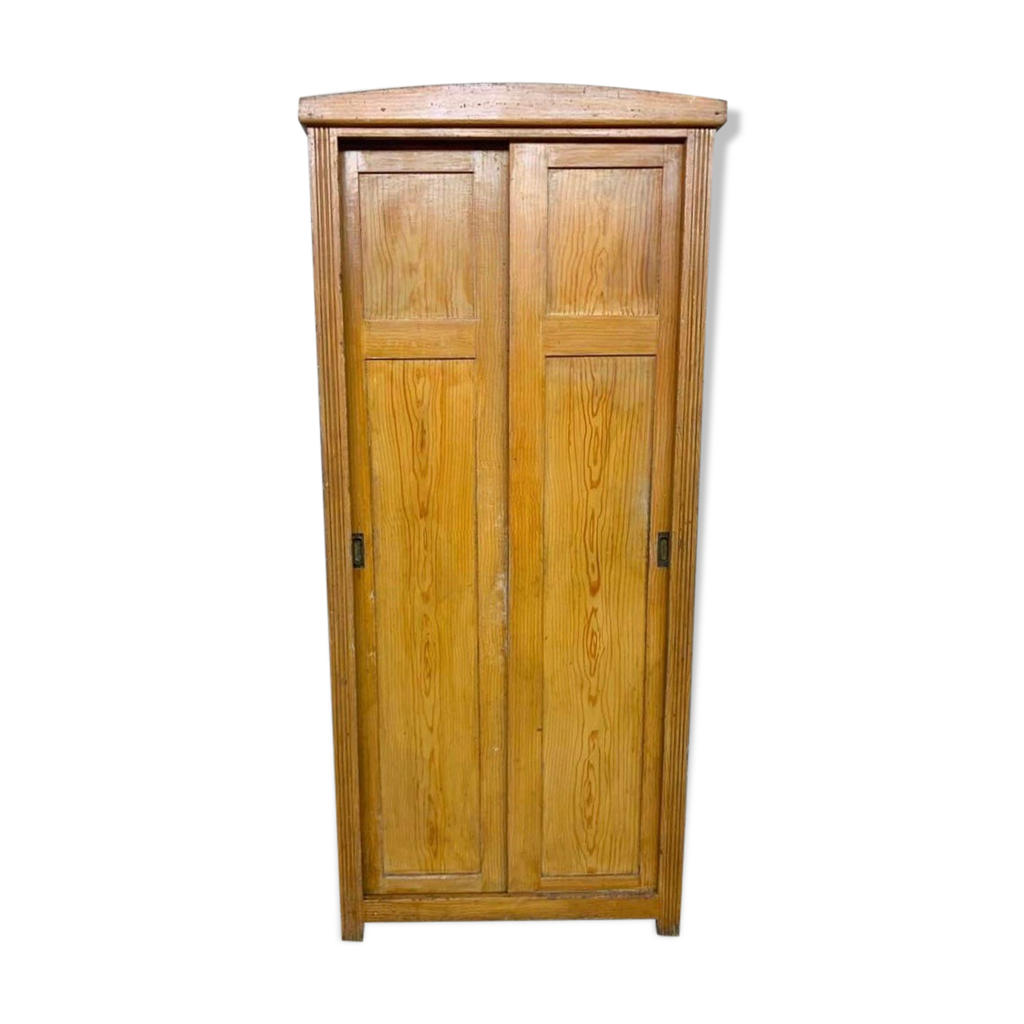 Armoire parisienne vintage à 2 portes coulissantes Armoire d'internat ...