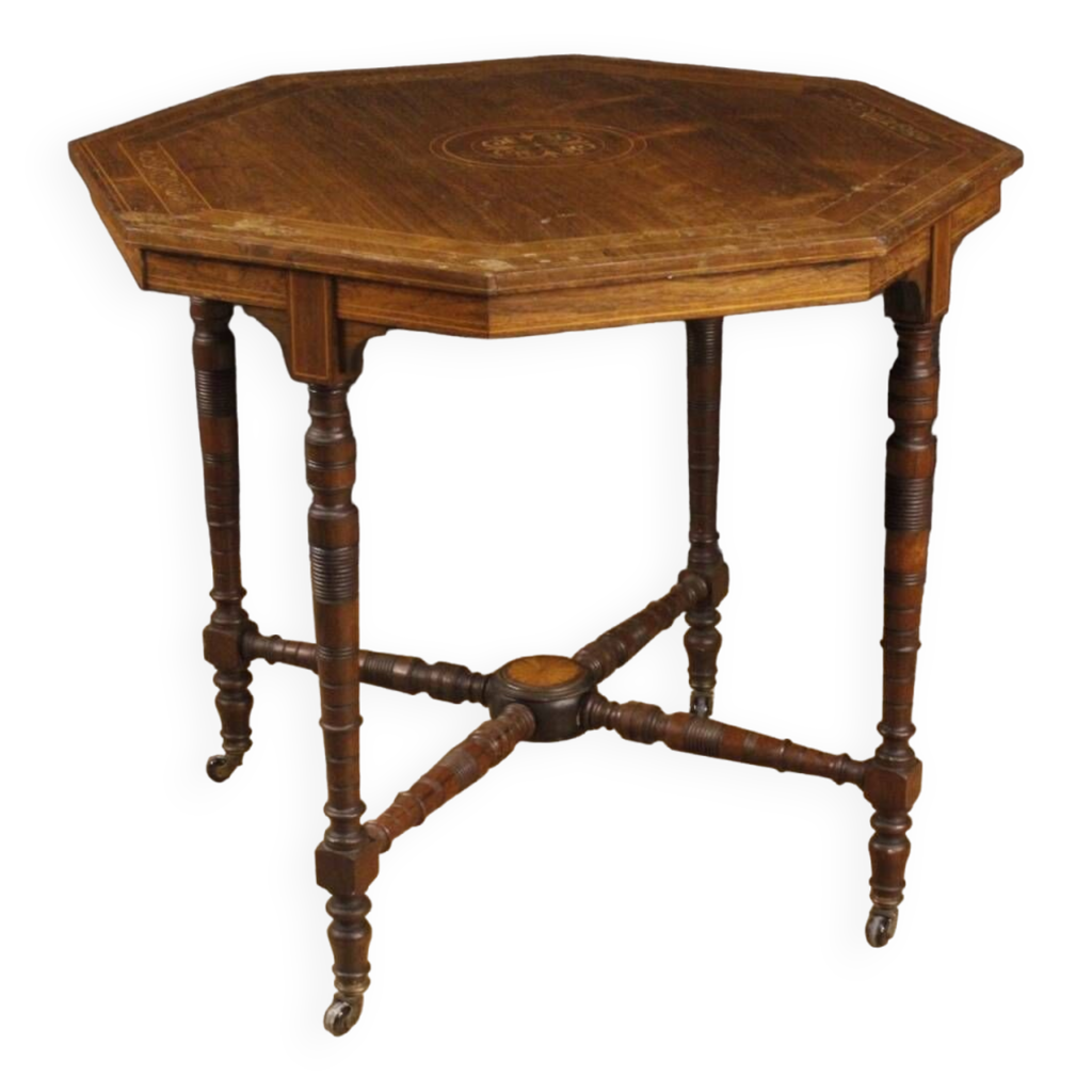 Table octogonale marquetée des années 20 | Selency