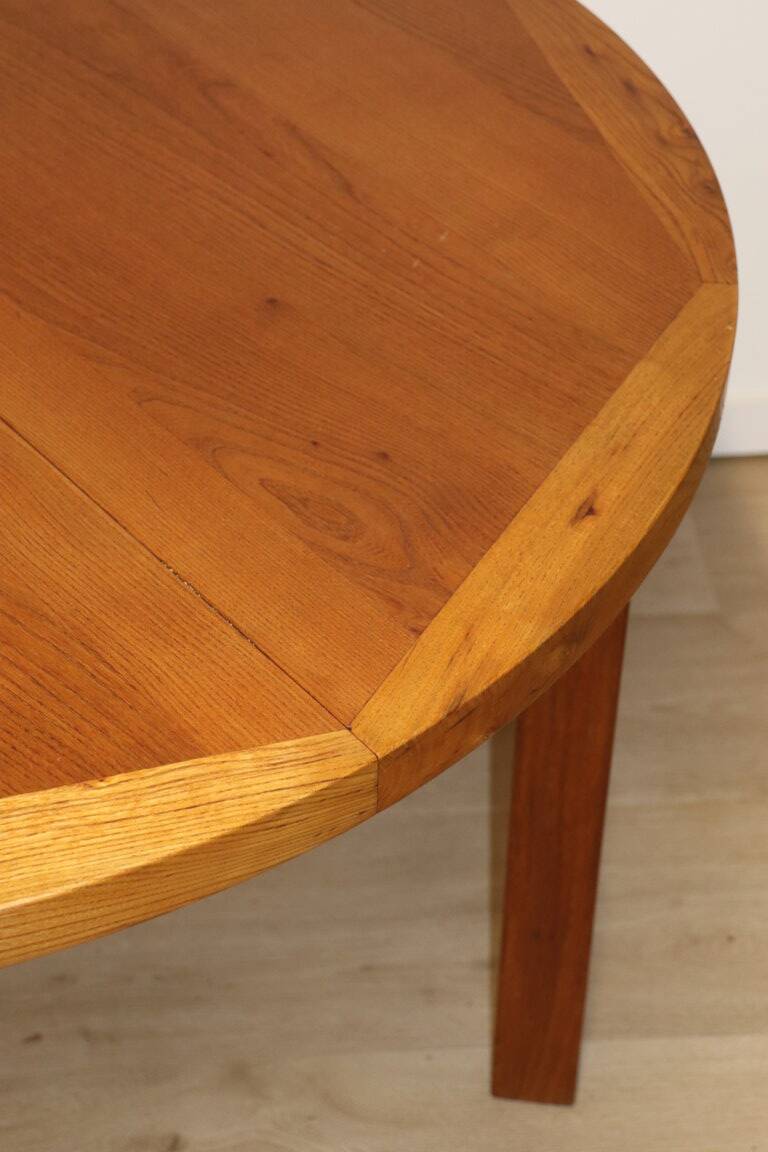 Table de repas vintage extensible en orme massif, 1980 | Selency