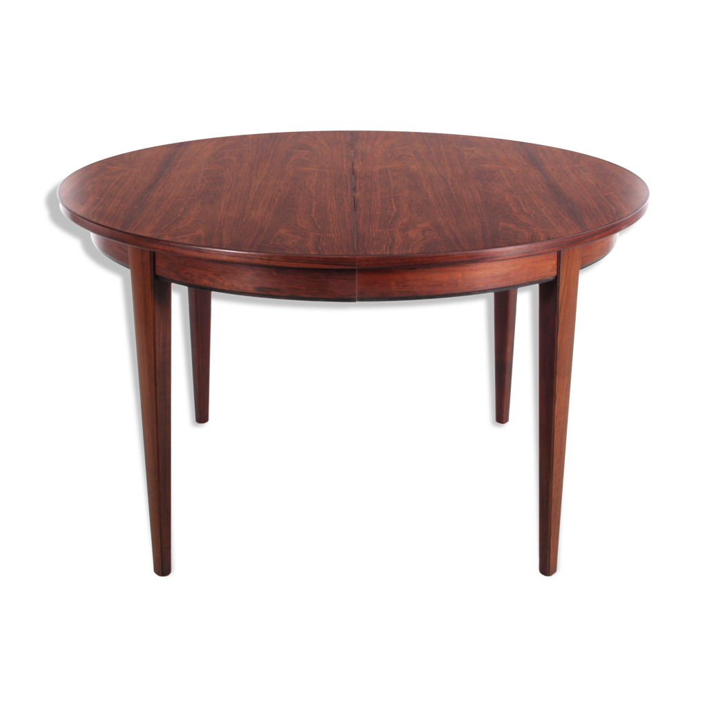 Table de repas scandinave ronde à 3 rallonges en palissandre de Rio ...