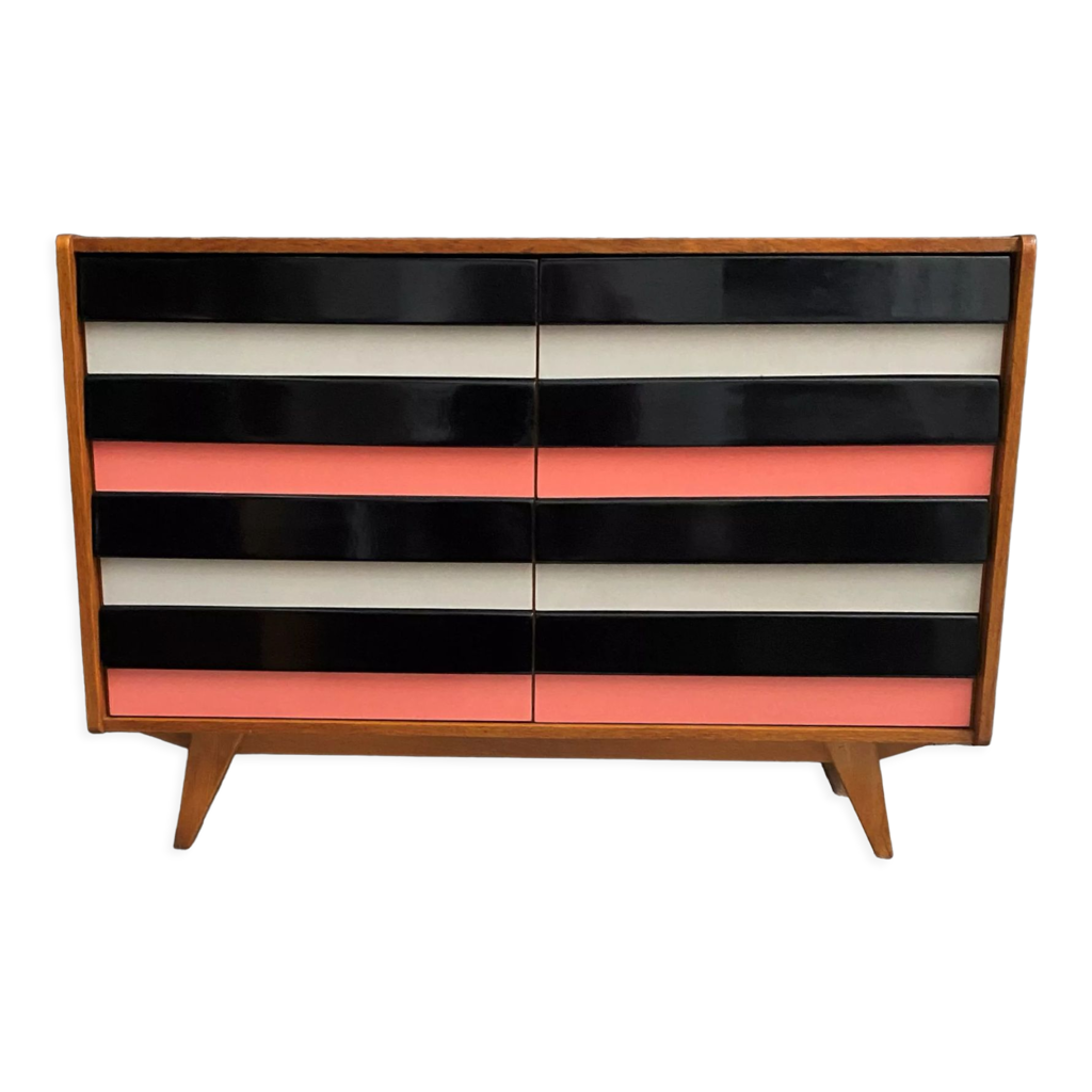 Commode Jiri jiroutek U-450 rose 8 tiroirs années 1960 Interier Praha ...