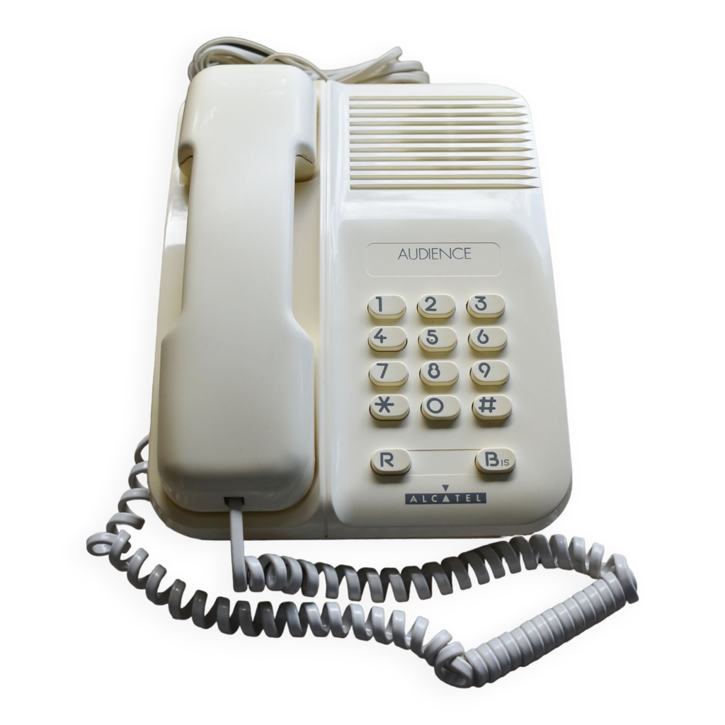 Ancien téléphone fixe vintage Alcatel Audience beige | Selency