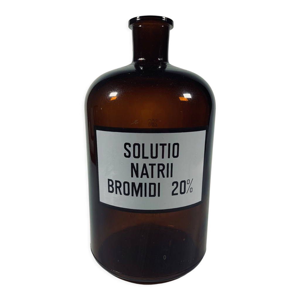 Vintage pharmacy bottle Solution Natrii Bromidi 20% - Soviet laboratory ...