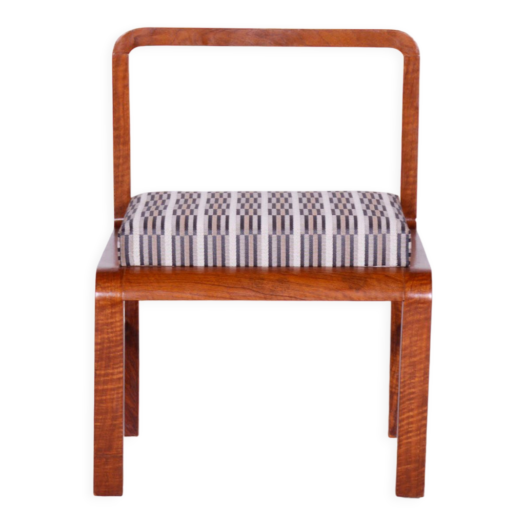 Chaise art déco en noyer restauré, polonais relancé, tchéquie, années ...