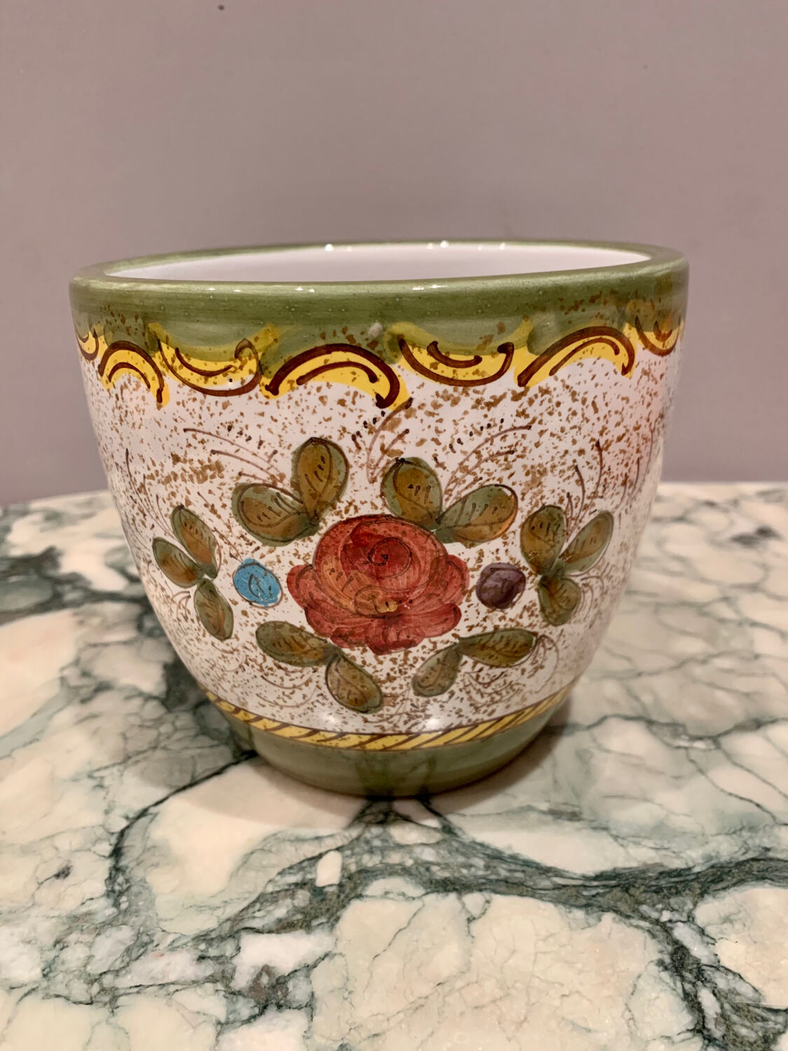 Ensemble petit vase et cache pot Deruta | Selency