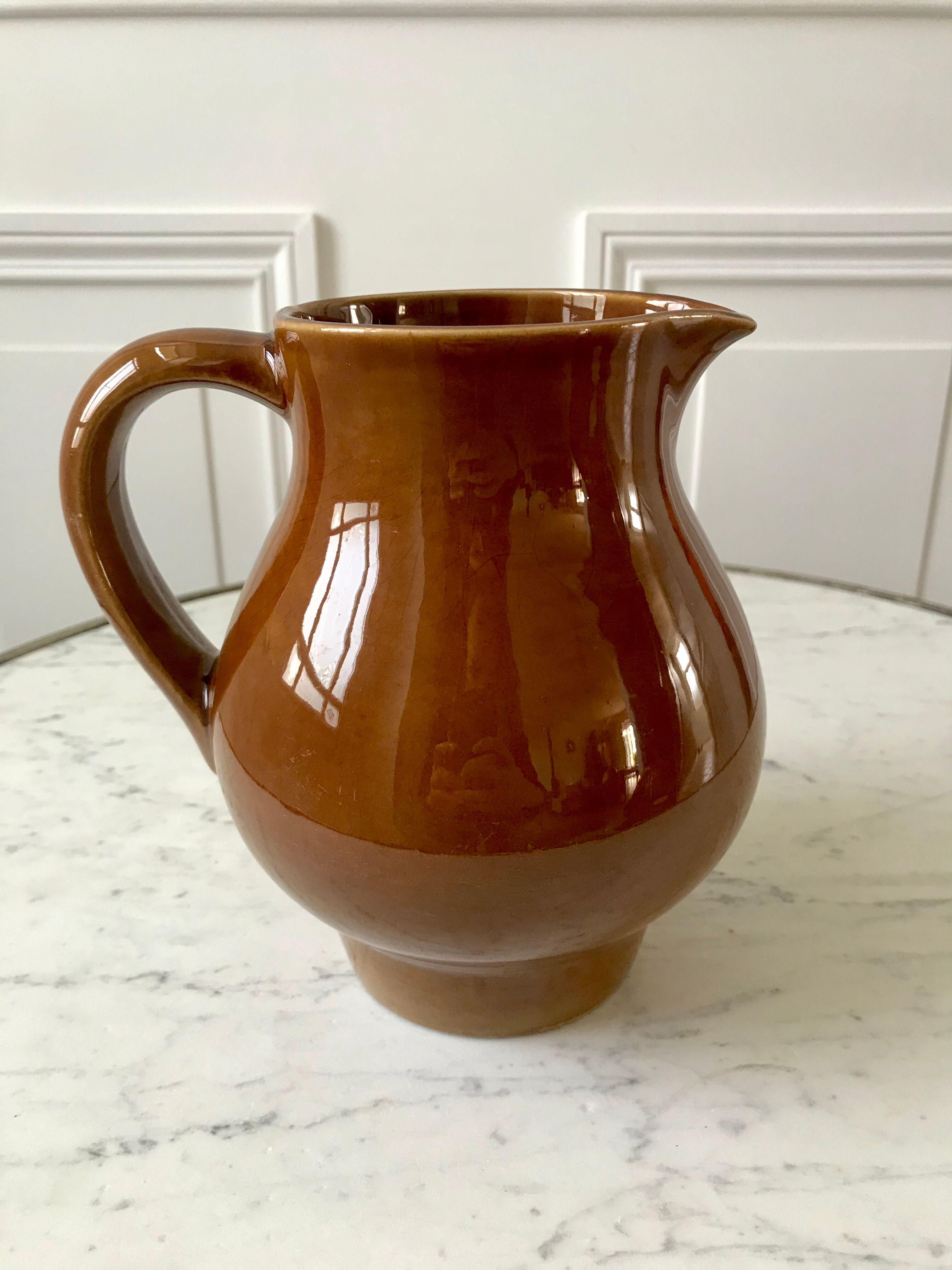 Pichet en grès vernissé Digoin Sarreguemines années 60 | Selency