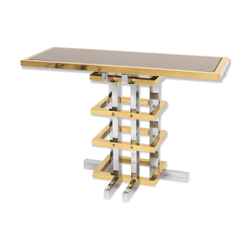 Console en laiton et en chrome | Selency
