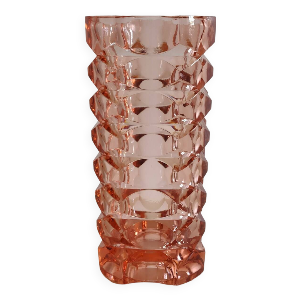 Large Luminarc vase in salmon glass | Selency