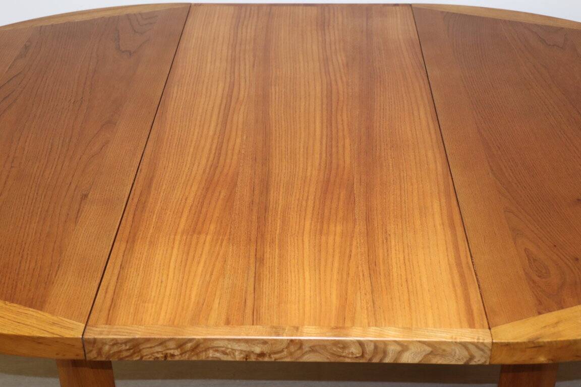 Table de repas vintage extensible en orme massif, 1980 | Selency