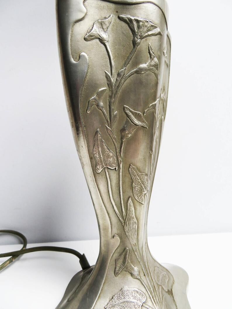 Vintage style pewter lamp base, potstainiers hutois | Selency