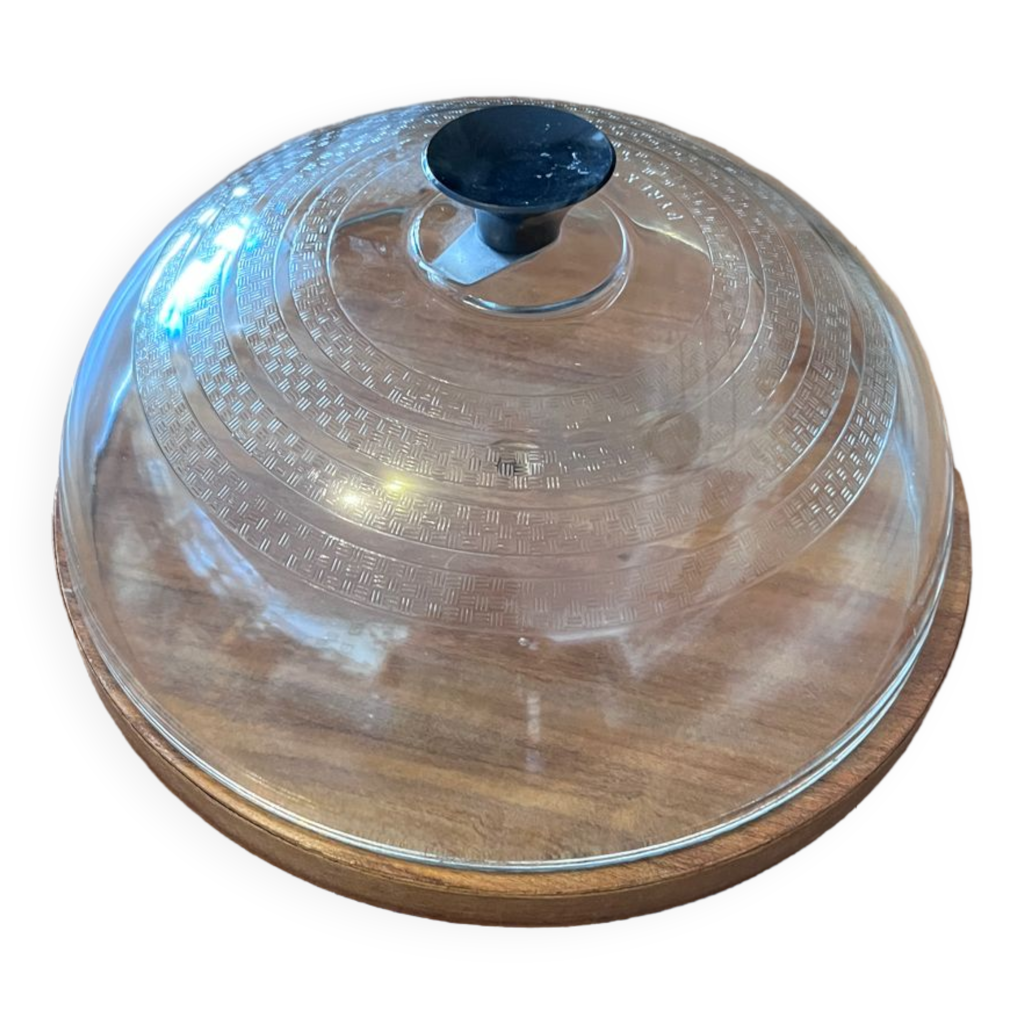 Cloche en verre et plat bois | Selency