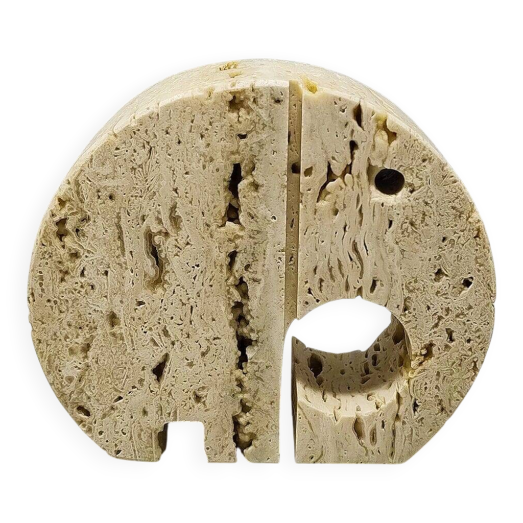 Sculpture d'éléphant en travertin des années 1970 par Enzo Mari pour F ...