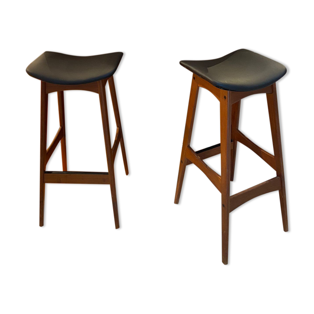 Ensemble tabouret bar palissandre de rio | Selency