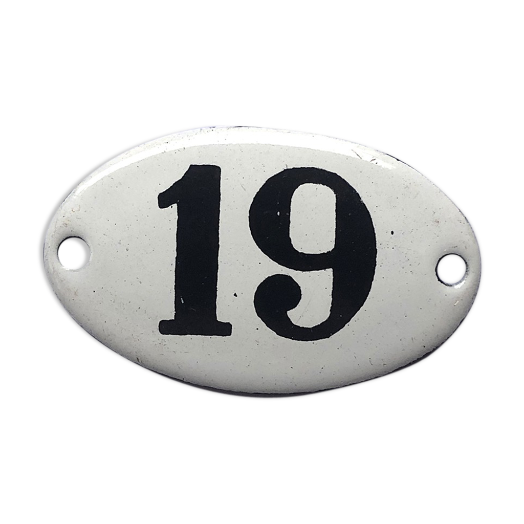 Plaque émaillée chiffre 19 | Selency