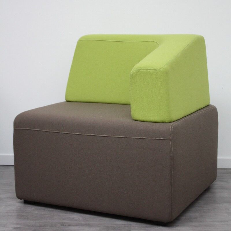 Cube Steelcase avec accoudoir gauche taupe vert | Selency