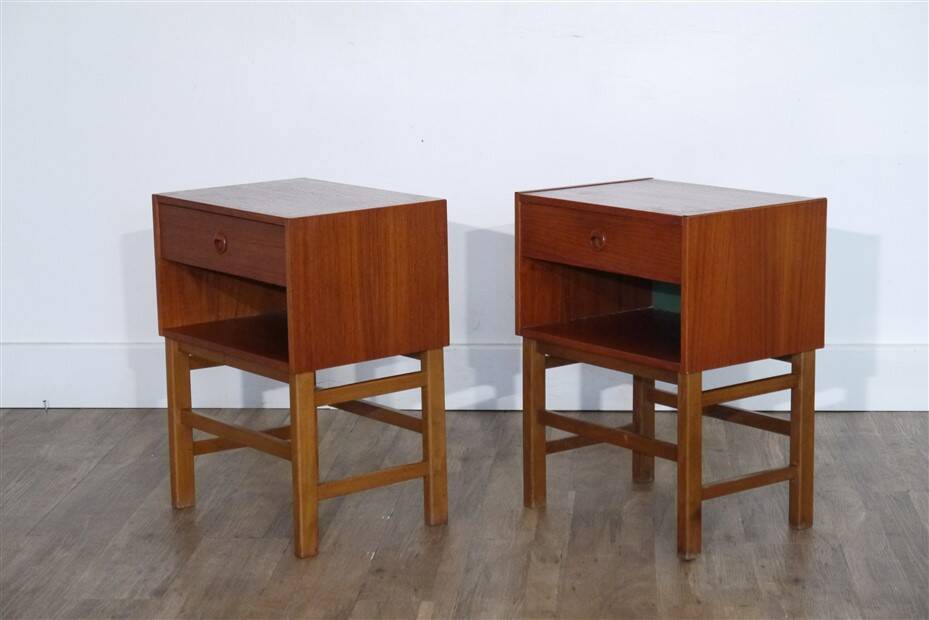 Paire de chevets vintage scandinave en teck 1960 | Selency