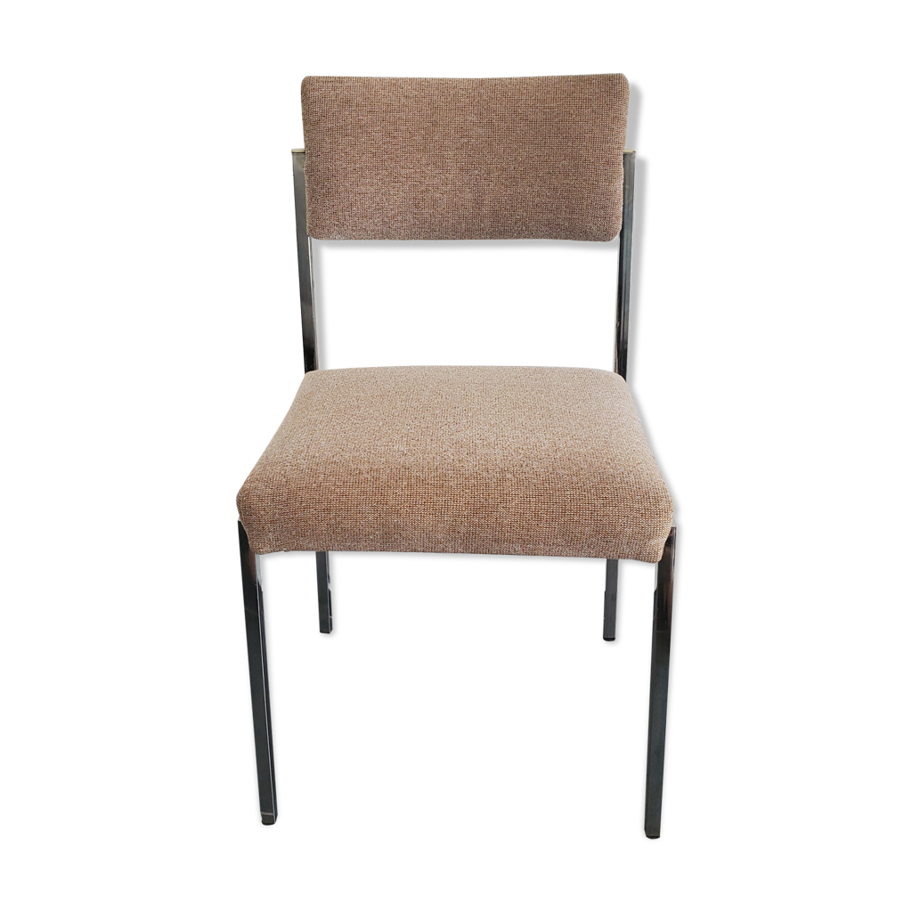 Chaise droit métal et assise tissu | Selency