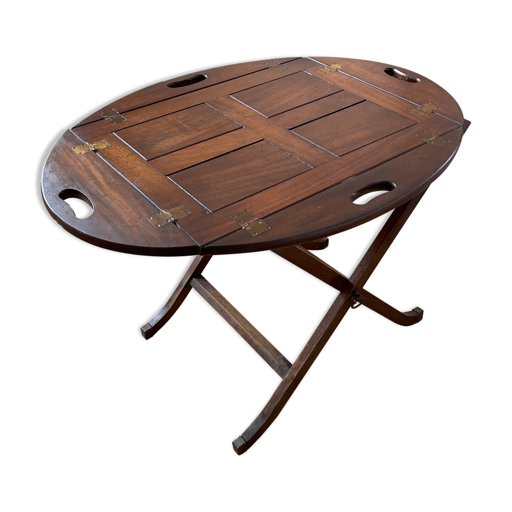 Table basse plateau pliant et amovible colonial butler | Selency