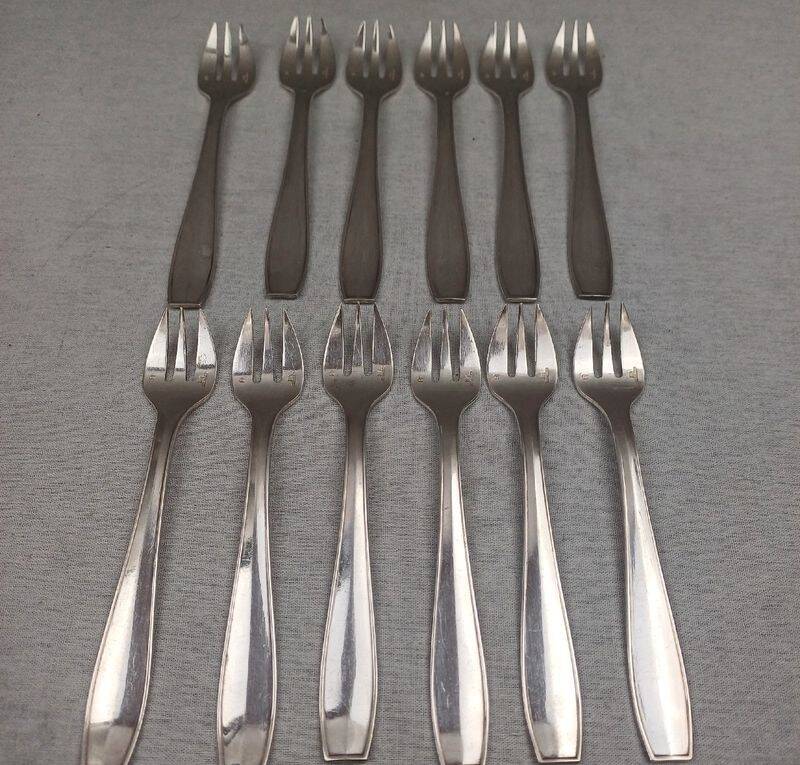 Christofle atlas - 12 fourchettes à huitre métal argenté tbe | Selency