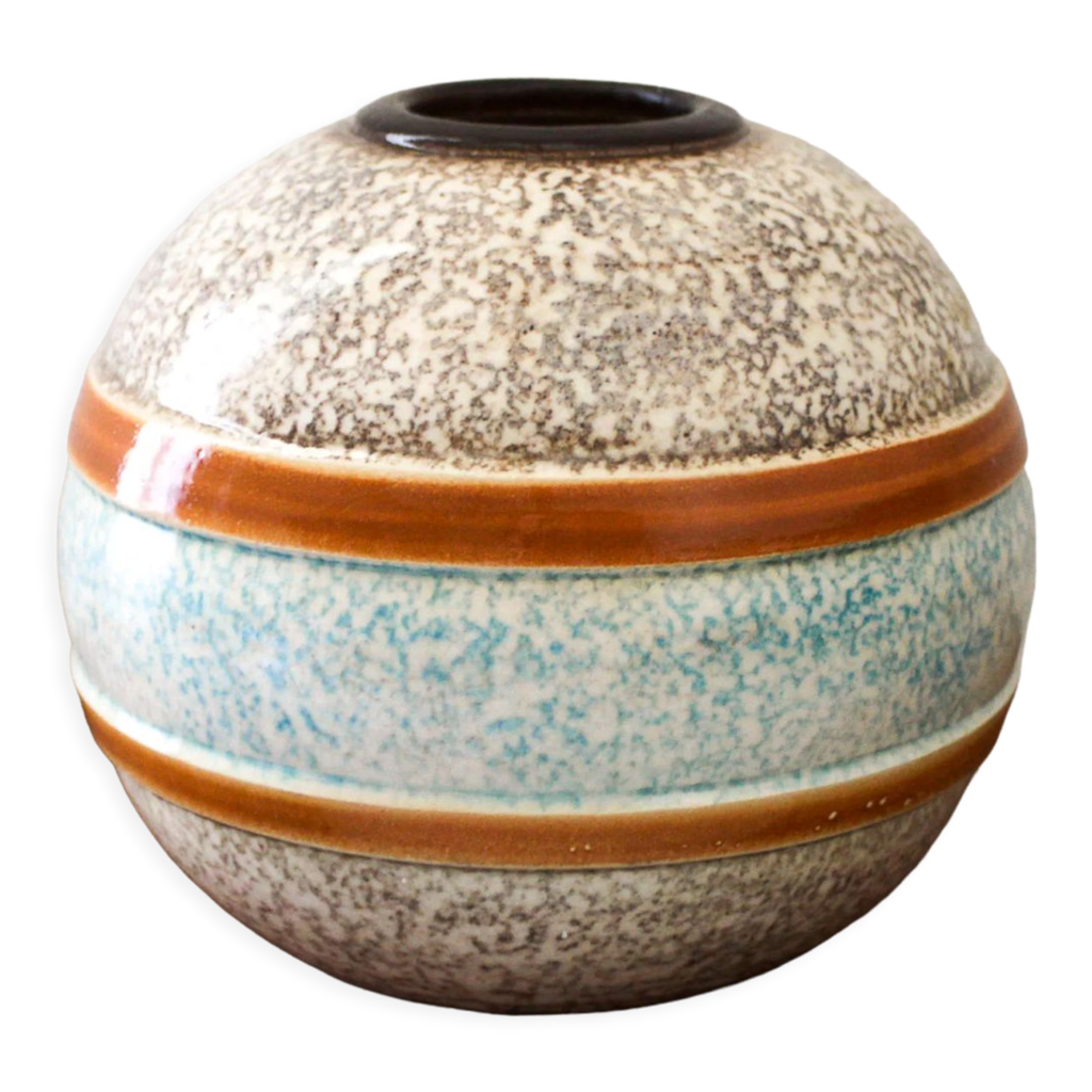 Vase boule céramique émaillée art déco signé | Selency