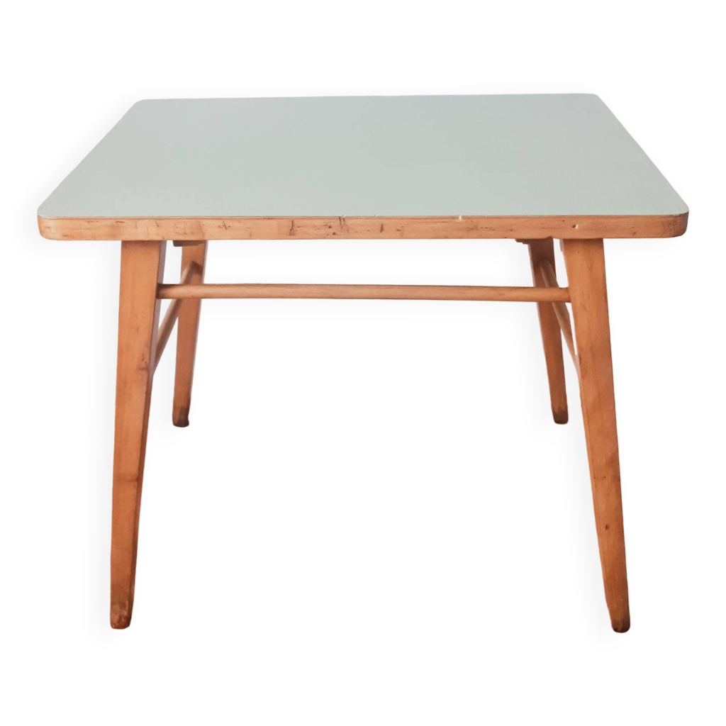 Bureau d'école enfant style Baumann, pieds compas , années 60 | Selency