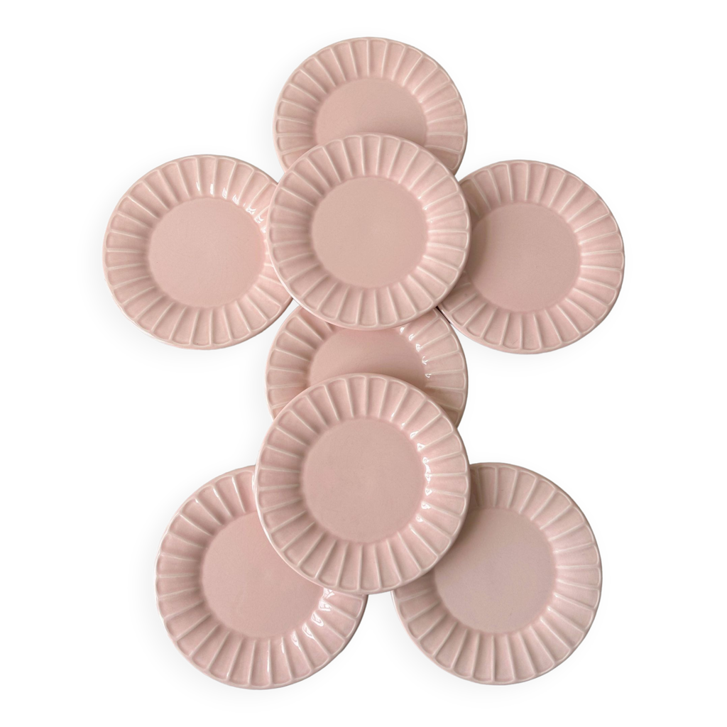 8 assiettes plates Demetra Rose | Selency