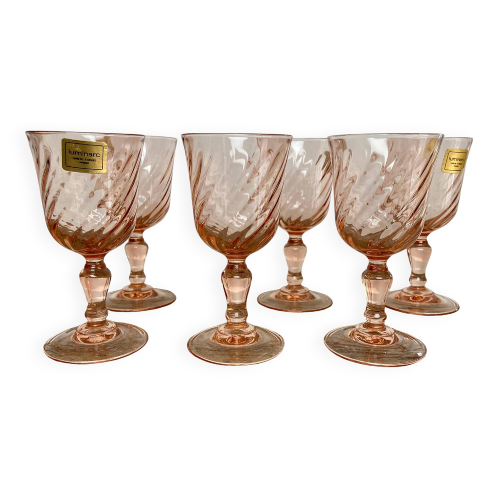 6 Rosaline liqueur glasses Arcoroc France