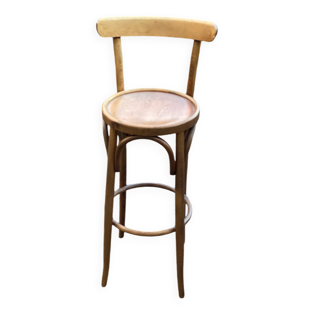 Chaise de bistrot haute en bois massif tabouret de bar | Selency
