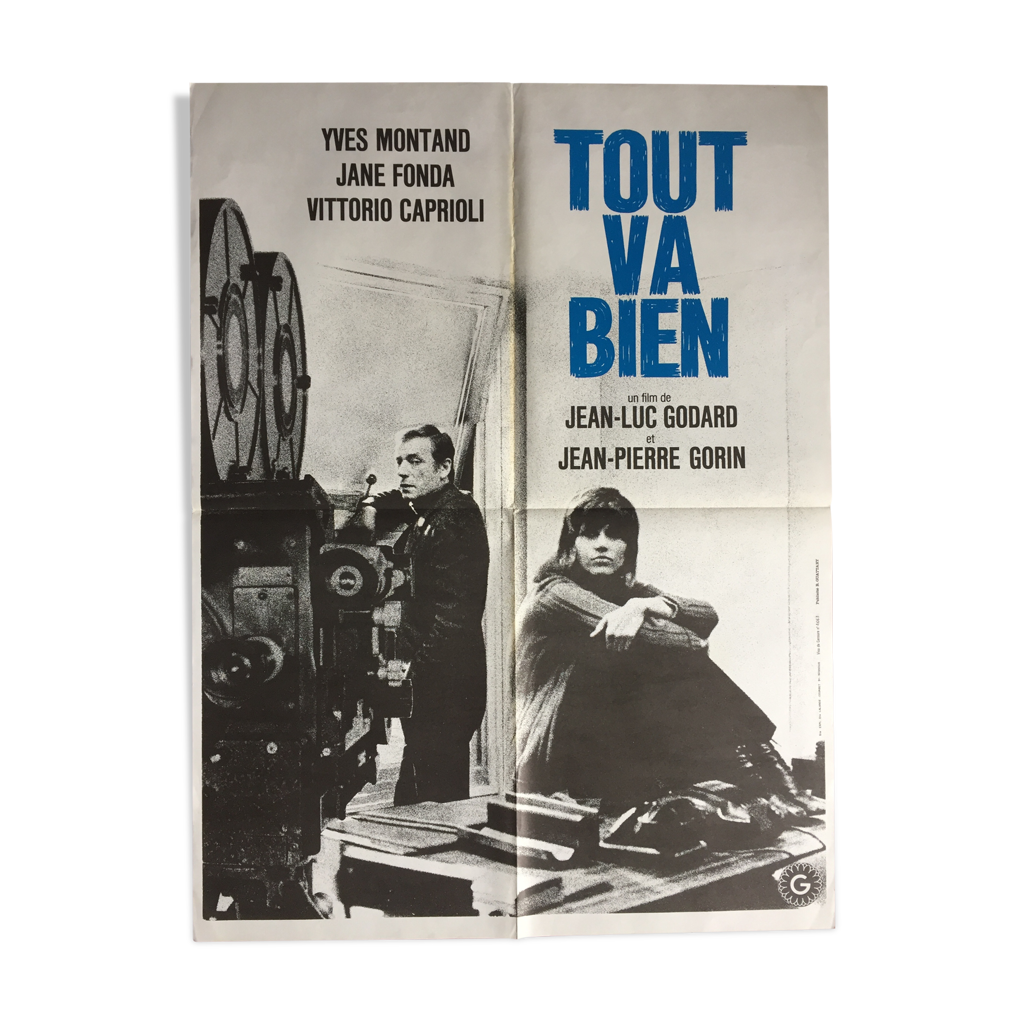 Affiche - tout va bien Yves Montand, Jean-Luc Godard, Jane Fonda camera ...