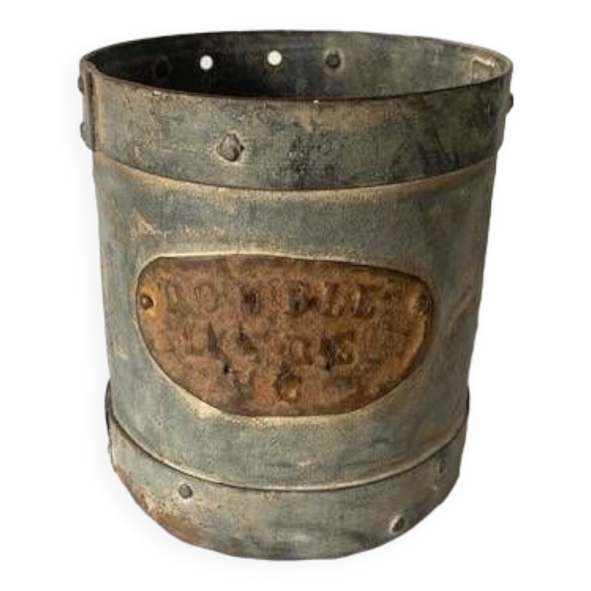Grand pot à ustensiles ancien en fer, pot de mesure double litre, 1914/ ...
