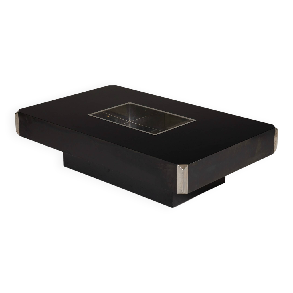 Table basse noir Willy Rizzo Mario sabot | Selency