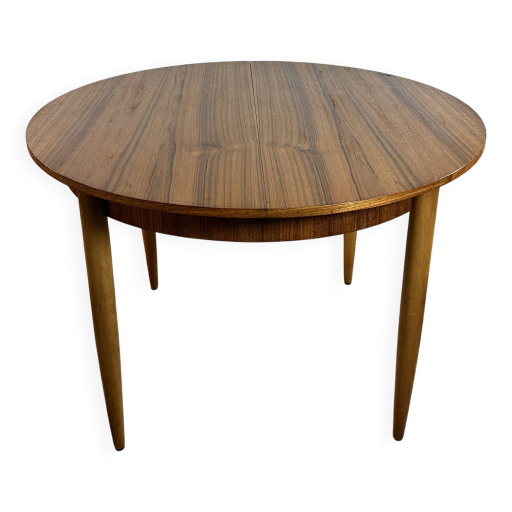 Table ronde scandinave en teck a allonge papillon 1960'S | Selency
