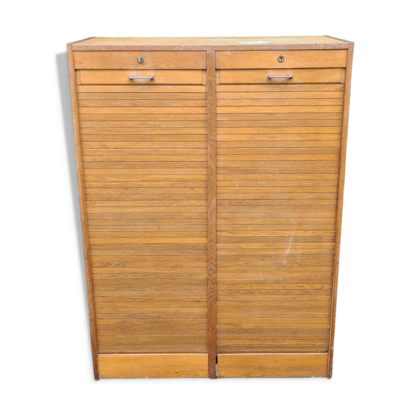 Meuble volet double meuble classeur rideau roulant vintage/1950 | Selency