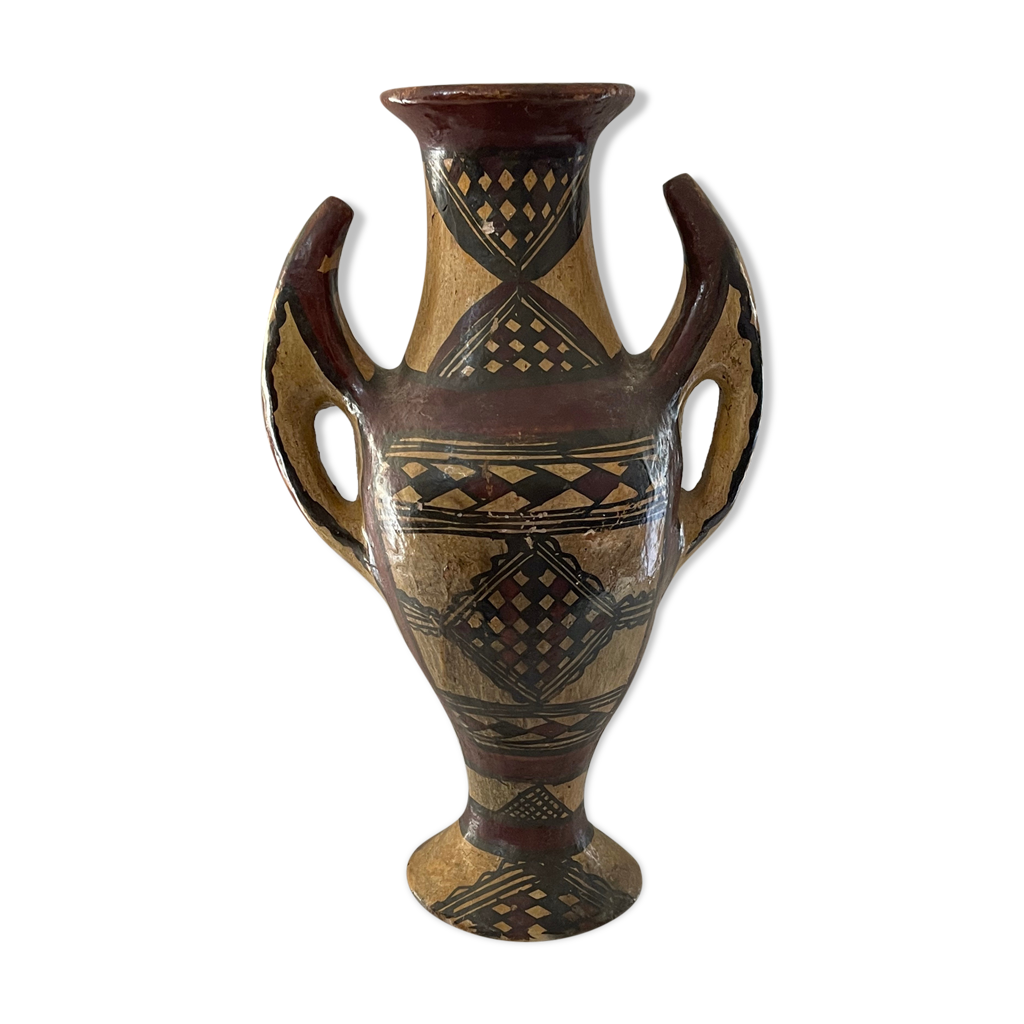 Céramique Berbère Jarre à pied tekelit terre cuite peinte Grande ...