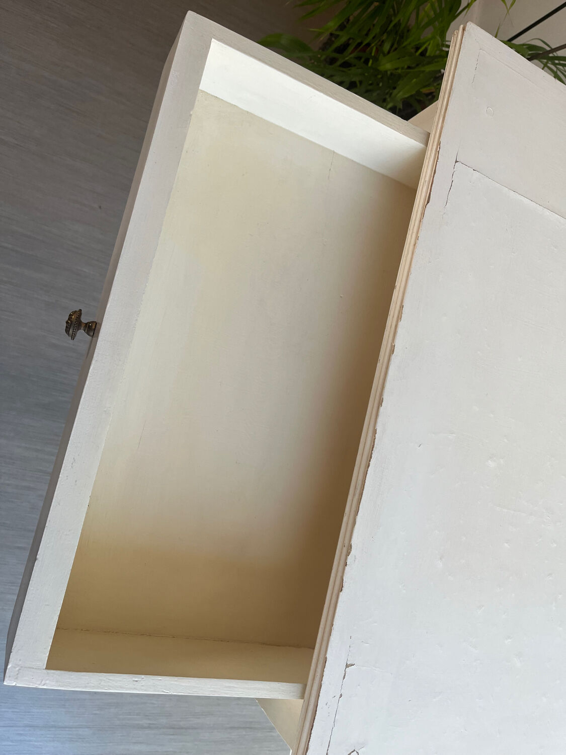 Petite table bois patiné / bureau / console / table d’appoint | Selency