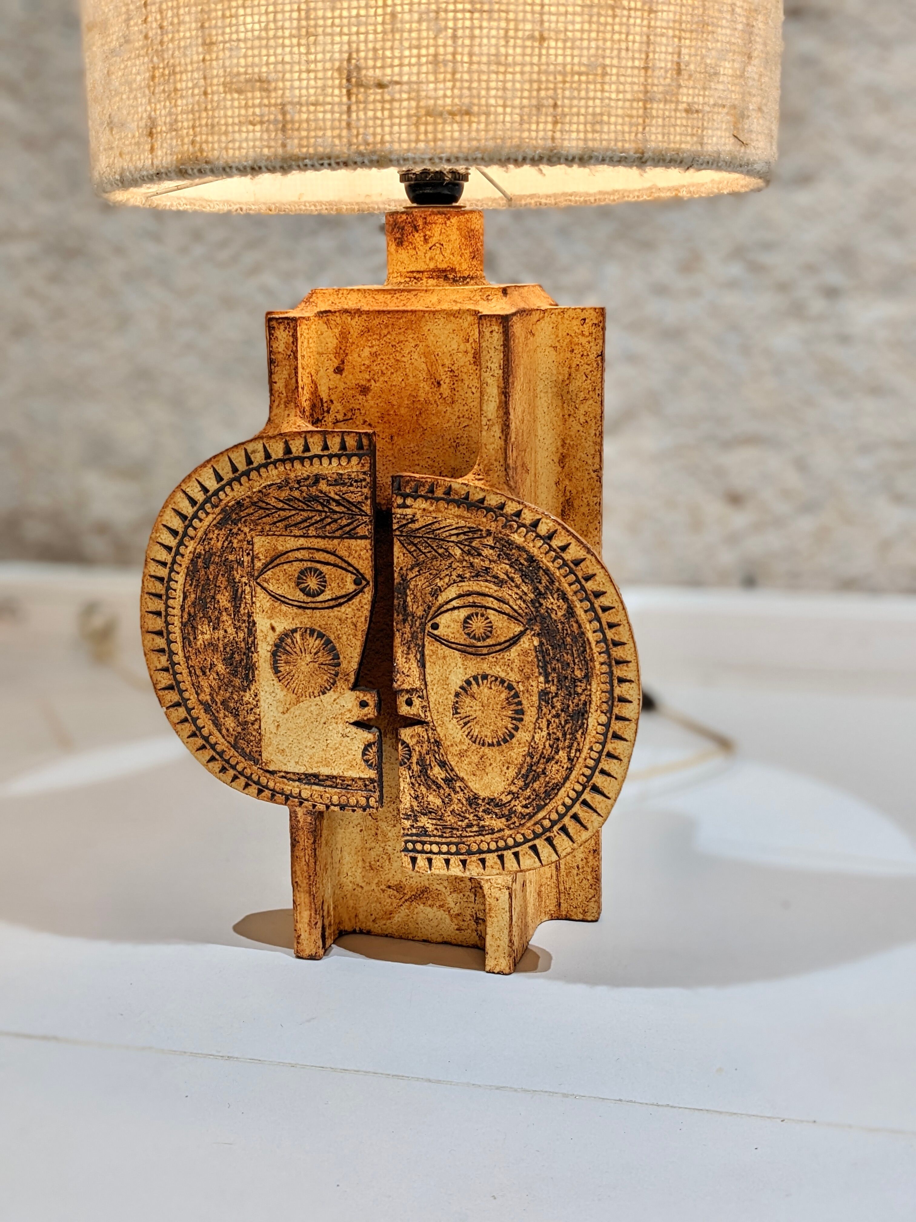 Lampe en céramique "Lune et soleil" Roger Capron & Jean Derval | Selency