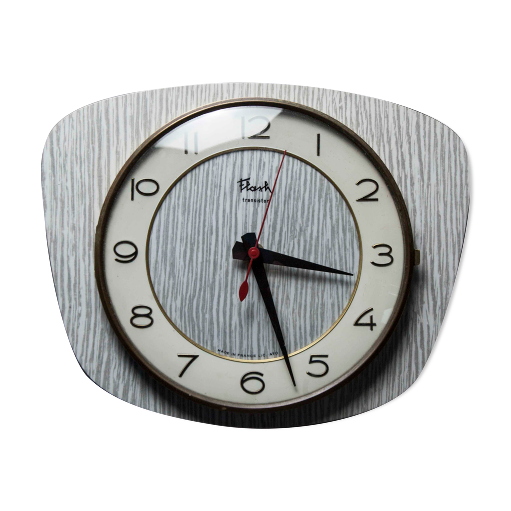 Horloge flash transistor 1970 formica verre | Selency