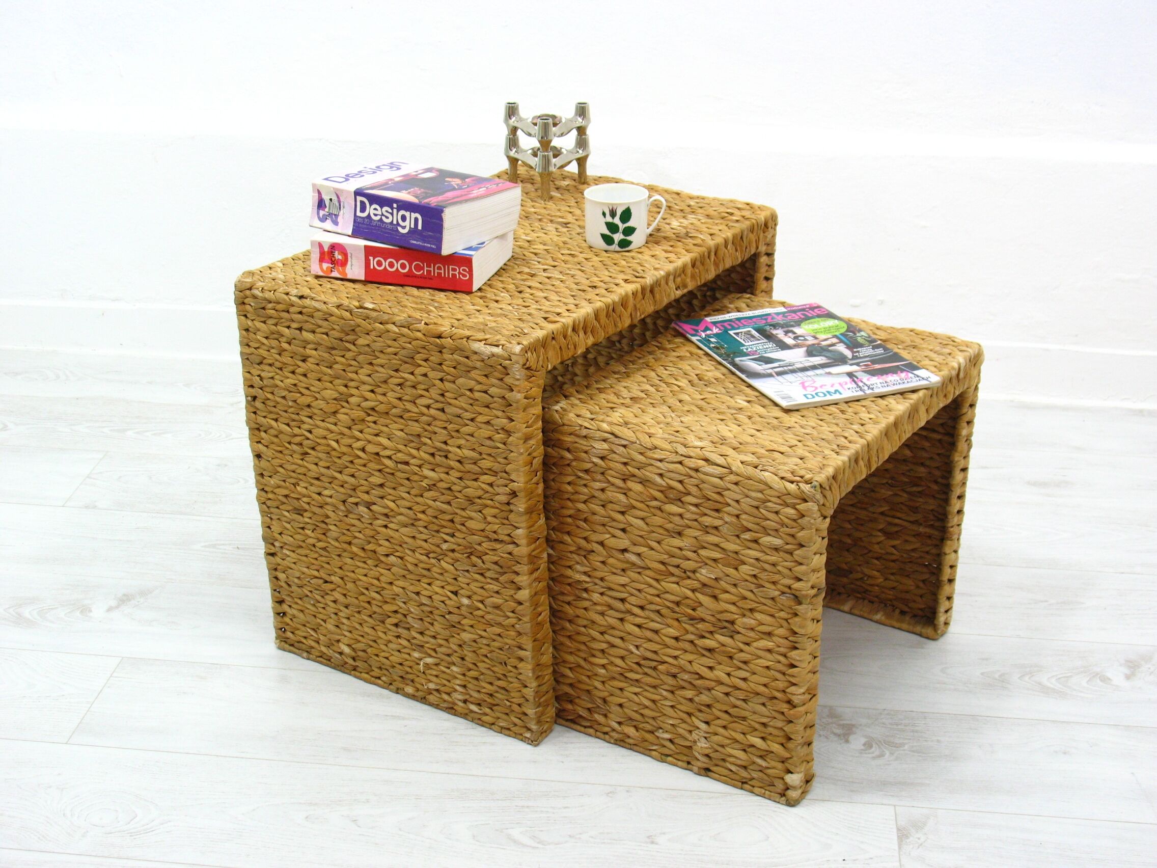 Tables basses vintage en fibre de banane, Ikea 1980s | Selency