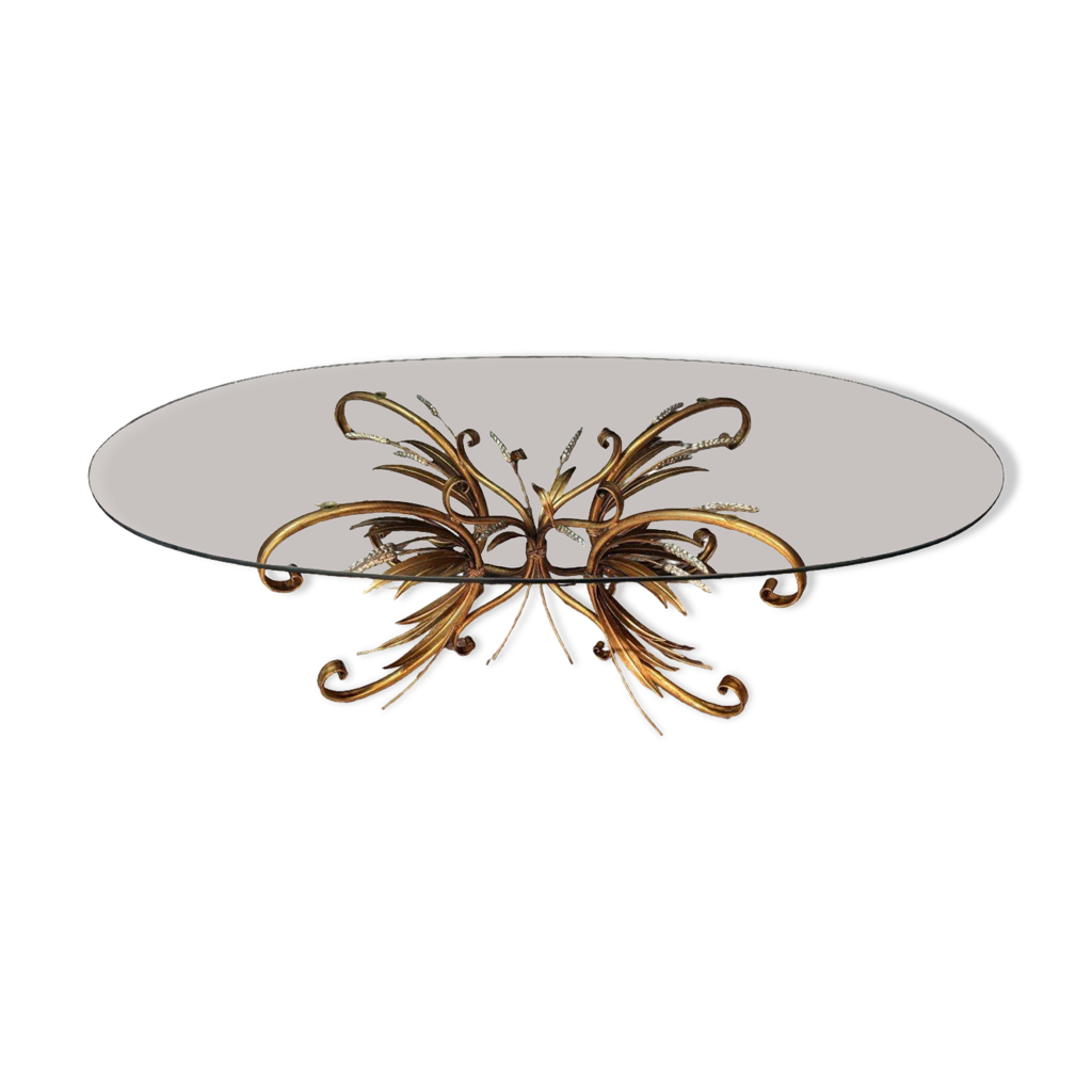 Table Basse Ovale "gerbe d'épi De Blé" Robert Goossens | Selency