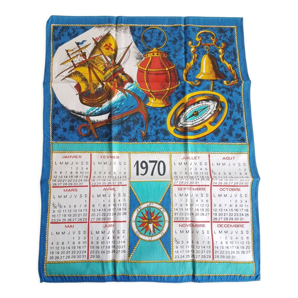 Torchon calendrier 1970 | Selency